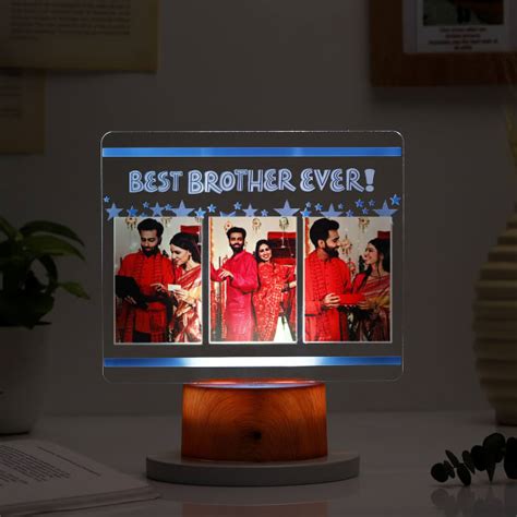 Buy Send Personalized Best Brother Ever Brown Base Led Lamp Online Igp Jvs