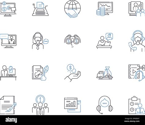 Workflow And Employee Outline Icons Collection Workforce Employee