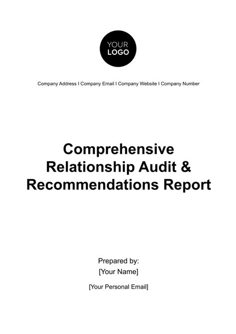 Free Comprehensive Relationship Audit Recommendations Report HR Template To Edit Online