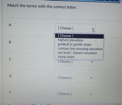 Solved Match The Terms With The Correct Letter