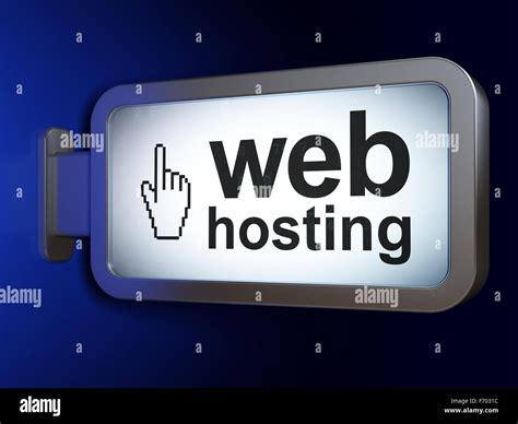 Web Development Concept Web Hosting And Mouse Cursor On Billboard