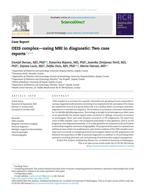 Pdf Oeis Complex—using Mri In Diagnostic Two Case Reports