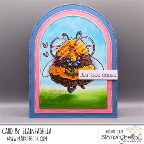 Marker Geek Monday Buzzy Bee Holding A Flower Card And Video Stamping