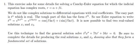 Solved This Exercise Asks For Some Details For Solving A Chegg
