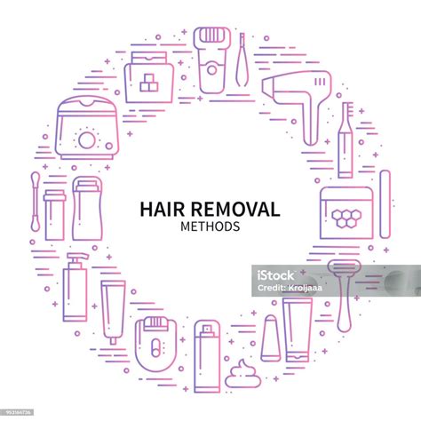 선 스타일에 머리 제거 방법 기호 원 프레임 면도 Sugaring 개념 테마를 Tweezing 왁 싱 제 모 탈모 레이저 독특한