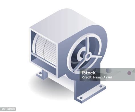 산업용 송풍기 입구 필터 Hvac 시스템 평면 등각 투영 3d 그림 산업에 대한 스톡 벡터 아트 및 기타 이미지 산업 등측투영법 여과 Istock