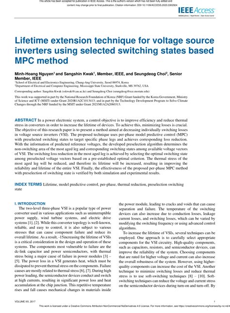 Pdf Lifetime Extension Technique For Voltage Source Inverters Using