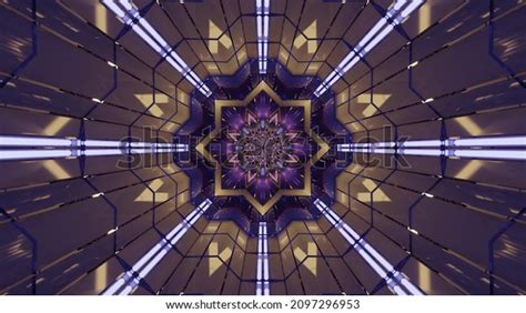 3d Rendering Futuristic Kaleidoscopic Patterns Background Stock