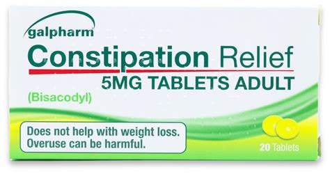Constipation Relief Bisacodyl 5mg 20 Tablets Medino