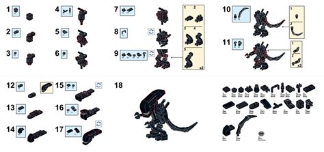 Build Your Own Minifig Scale Alien Xenomorph [instructions] The Brothers Brick The Brothers