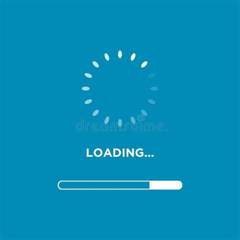 loading process bar vector isolated elements on blue backgroud stock