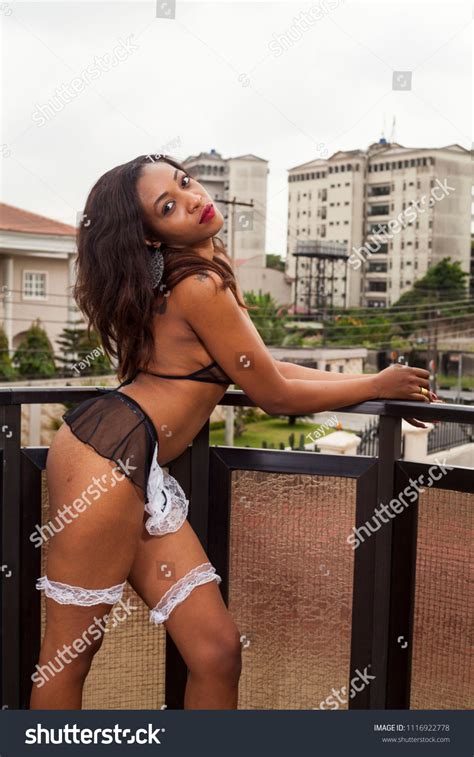 Sexy Ebony Lingerie Model Stock Photo (Edit Now) 1116922778