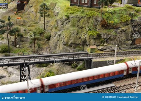 Miniature Train Station On A Miniature Train Stock Image Image Of