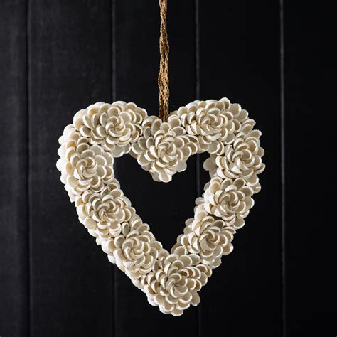 Shell Love Heart Decoration Large Folklore Shell Ornaments