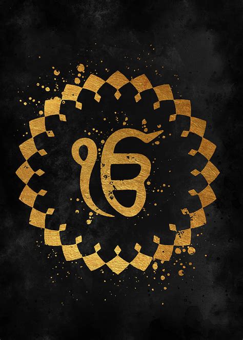 Watercolor Ek Onkar Watercolor Print Blue Poster Wall Decor Art Khanda