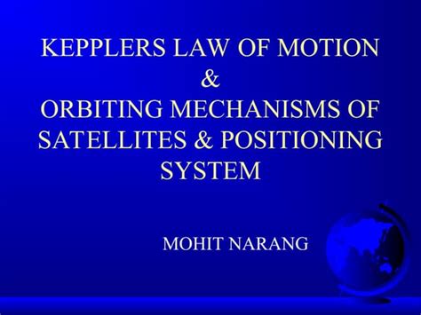 Orbital Parameters Of A Satellite Pptx