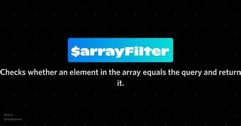 Arrayfilter Aoijs — Documentation