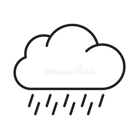 Rain Line Icon Cloud Rain Symbol Modern Forecast Storm Sign Stock Vector Illustration Of