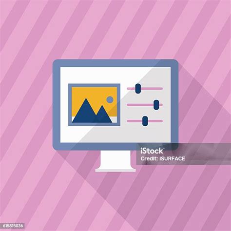 사진 편집기 아이콘 벡터 플랫 긴 그림자 디자인 굽기에 대한 스톡 벡터 아트 및 기타 이미지 굽기 그래픽 사용자 인터페이스 기업 재무와 산업 Istock