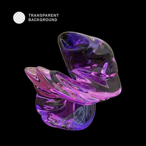 Premium Psd Psd Colorful Abstract Shape Glass Material 3d Illustration