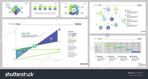 Six Workflow Slide Templates Set Stock Vector Royalty Free 692698564
