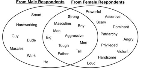 Most Common Male Biased Words From The Survey Separated By