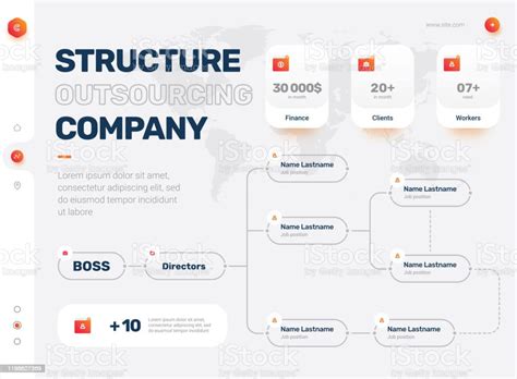 회사 조직도 회사의 구조 비즈니스 계층 구조 조직 차트 인포 그래픽 기업 조직 구조 그래픽 요소입니다 조직도에 대한 스톡 벡터