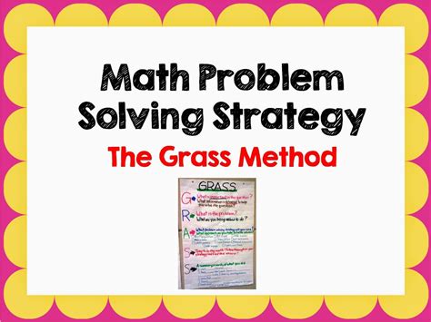 Math The Grass Strategy Math Problem Solving Math Problem Solving