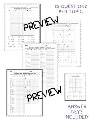 Graphing Lines And Linear Equations Editable Babe Practice Pages Made By Teachers