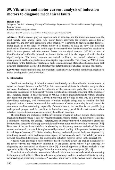 Pdf Vibration And Motor Current Analysis Of Induction Motors To