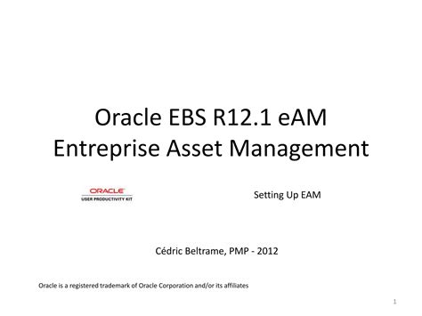 Oracle Ebs R12 Eam Module Upk PPT