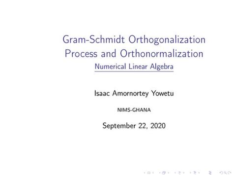 Gram Schmidt And Qr Decomposition Factorization Of Matrices
