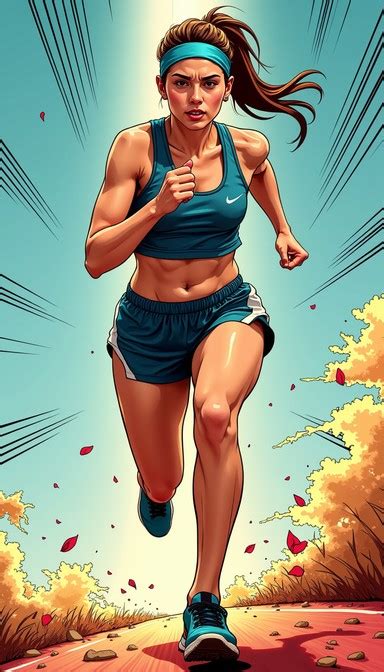Free Determined Runner Illustrated Image Running Athlete