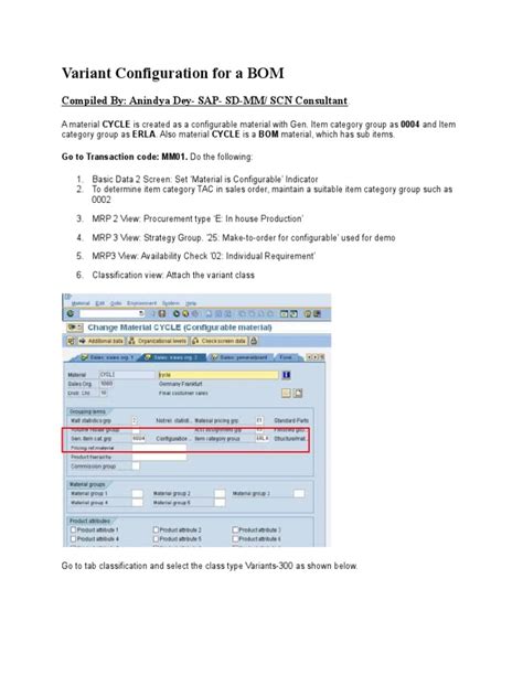 Variant Configuration For A Bom Pdf Computing Computing And