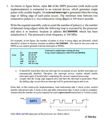 Solved As Shown In The Figure Below The Input Int Of The Mips Processor With Multi Cycle