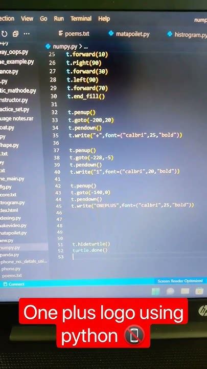 37 Oneplus Logo Using Python Turtle 📵 Python Coding Shorts Youtube