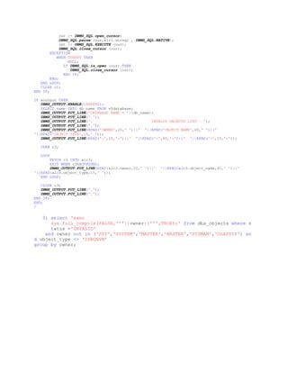 Full Compile Invalid Obje Pl Sql DOCX Databases Computer Software And Applications
