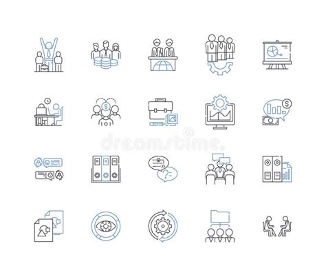 Cooperative Collaboration Line Icons Collection Synergy Teamwork Partnership Unity