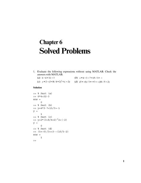 Solution Chp 6 6th Ed Good Knowledge Of Matlab 1 Chapter 6 Solved