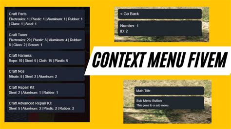Context Menu Fivem Qbcore Script