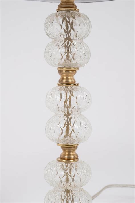 Vintage Pair Glass Brass Table Lamps For Sale At 1stdibs