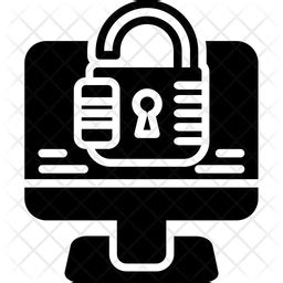 Computer Lock Icon Download In Glyph Style