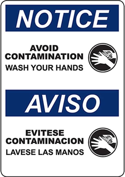 Notice Avoid Contamination Bilingual Sign Safety Signs Health Hazard