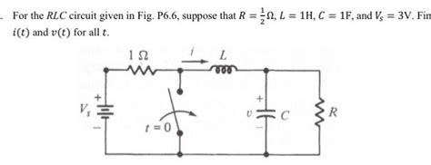 solved for the rlc circuit given in fig p6 6 suppose that