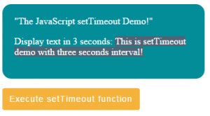 JQuery SetTimeout Demos Including JavaScript