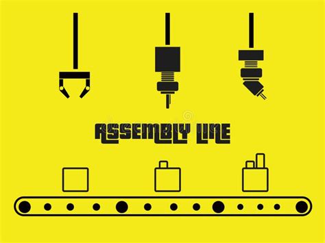 Assembly Line Poster Stock Vector Illustration Of Industry 171452107