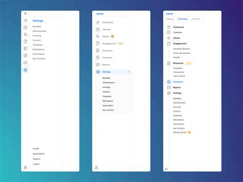 Saas Navigation Side Bars By Srikanth Kalakonda On Dribbble