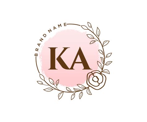 Logo Femenino Ka Inicial Utilizable Para Logotipos De Naturaleza