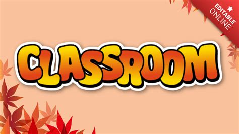 Classroom Sticker Autumn Editable Text Effect Generator