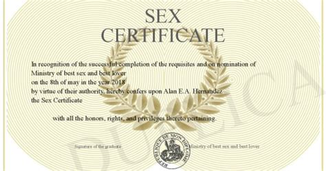 sex certificate